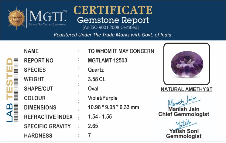 Buy Brazilian Amethyst - 3.58 Carat Limited Quality AMT-12503 Online ...