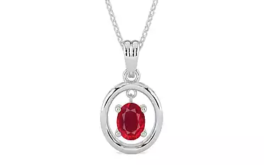 Buy Sterling Silver Ruby Pendant Rare Quality (P2) Online | MyRatna
