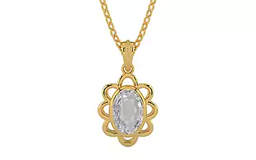 Buy Gold Ceylon White Sapphire Pendant Rare Quality (P3) Online | MyRatna