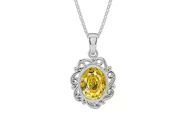 Buy Sterling Silver Ceylon Yellow Sapphire Pendant Rare Quality (P5 ...