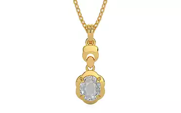 Buy Gold Ceylon White Sapphire Pendant Rare Quality (P6) Online | MyRatna