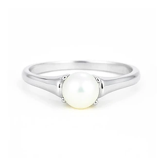 Shop Luxury Heritage Sterling Silver Moti (Pearl) Stone Women’s Ring ...